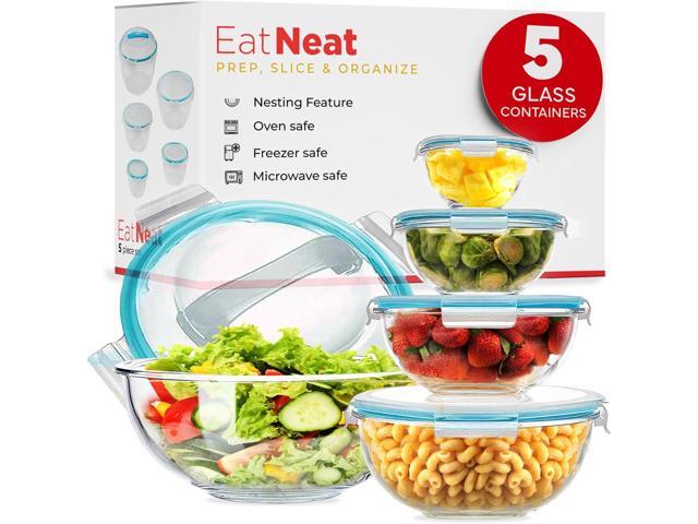 Click here for EatNeat 5Piece Glass Food Storage Bowl Set with Lo... prices