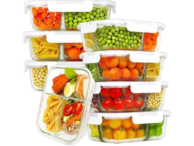 Click here for HOMBERKING 8 Pack Glass Meal Prep Containers 3 Com... prices