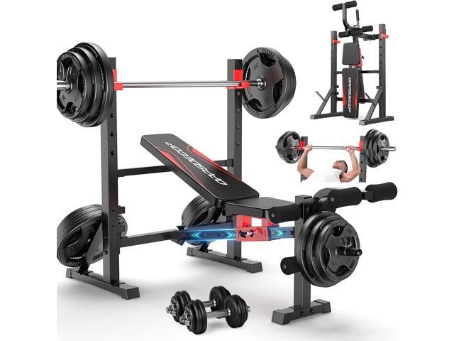 Click here for OPPSDECOR 900 LBS Weight Bench Set with Squat Rack... prices