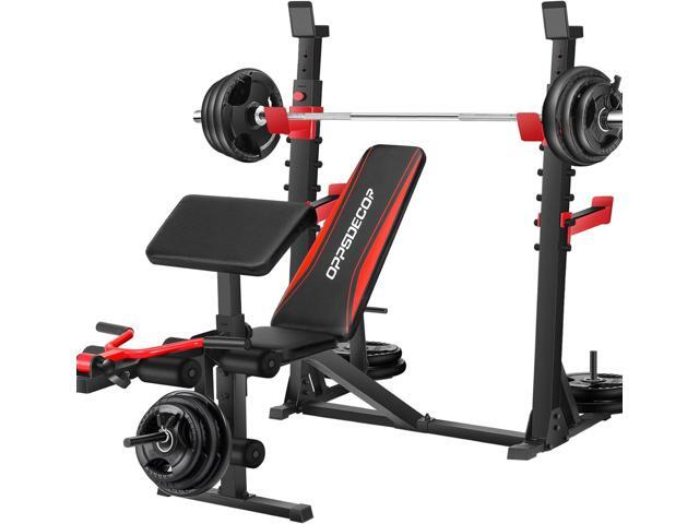 Click here for OPPSDECOR 900LBS Weight Bench Set with Squat Rack... prices