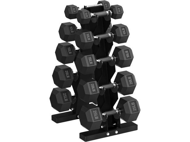 Click here for Hex Weights Dumbbell Set with Rack  Half-Pound Inc... prices