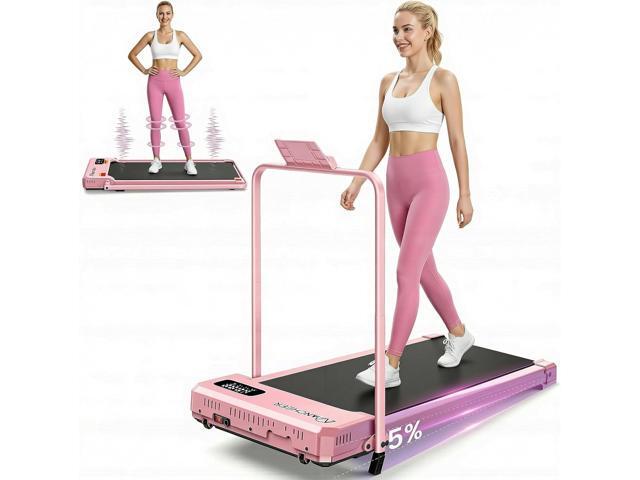 Click here for Pink Walking Pad Treadmill with Incline - Under De... prices