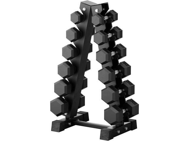Click here for RitFit Rubber Coated Hex Dumbbell Set with Rack  5... prices