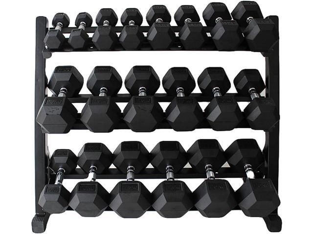 Click here for 350-550 lbs Rubber Hex Dumbbells with Rack Free We... prices