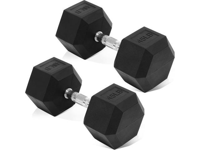 Click here for Fitvids Hex Dumbbells Rubber Coated Hand Weights f... prices