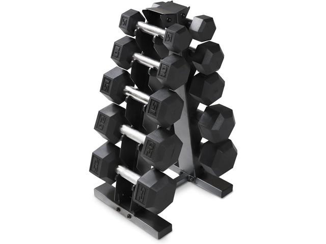 Click here for WF Athletic Supply 5-25Lb Rubber Coated Hex Dumbbe... prices