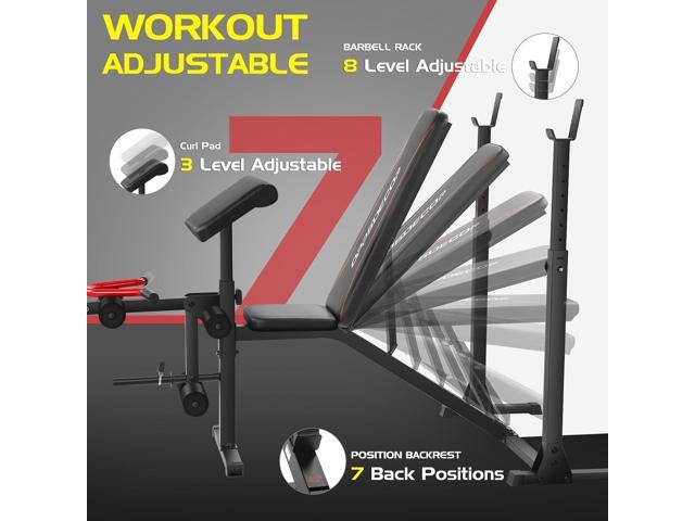 Click here for OPPSDECOR 900LBS Weight Bench Set with Squat Rack... prices