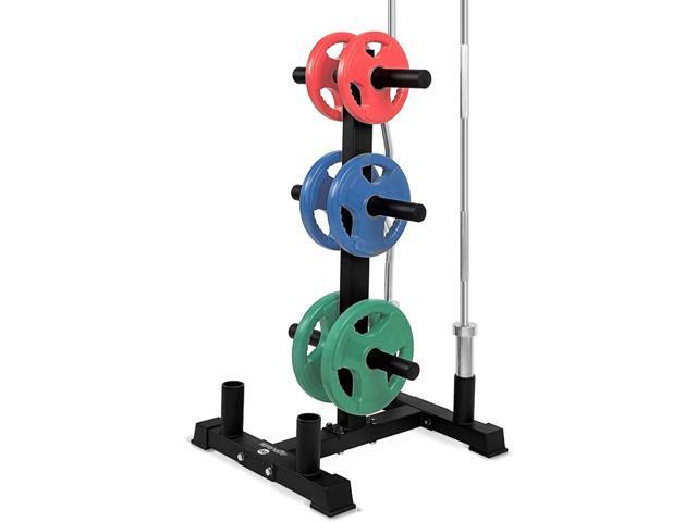 Click here for SereneLife 6-Pegs Olympic Weight Plate Rack & 4 Ba... prices