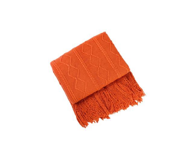 Click here for Anycozy Orange Faux Cashmere Throw Blanket Diamond... prices