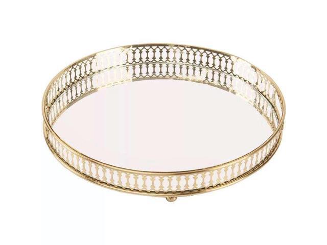 Click here for Anyhouz 25cm Gold Round Glass Mirror Base Metal prices