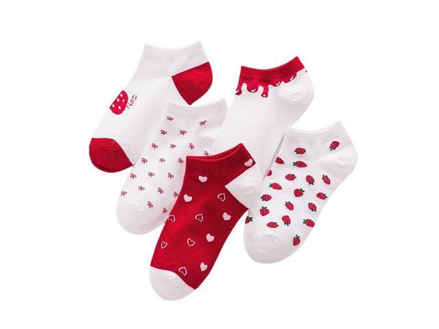 Click here for Anysox 5 Pairs One Size 5-9 Mix Strawberry Liner C... prices