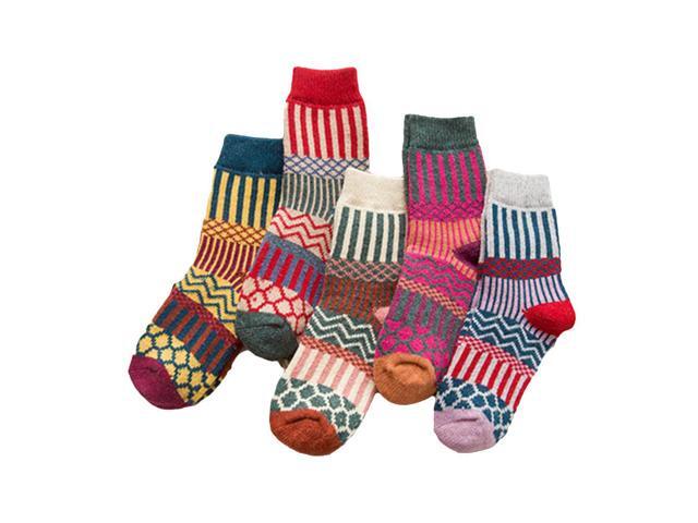 Click here for Anysox 5 Pairs One Size 5-9 Multicolor Winter Thic... prices