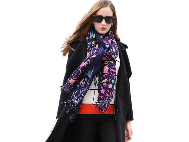 Click here for Anyyou 100 Pure Merino Wool Navy Blue Large Scarf... prices