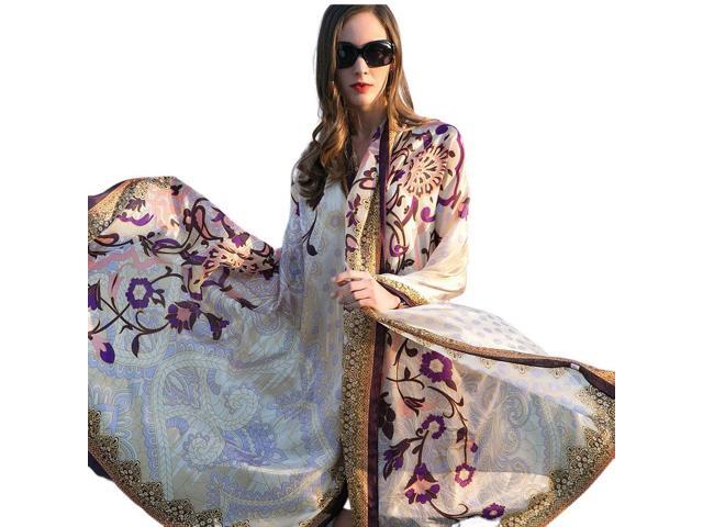 Click here for Anyyou 100 Mulberry Silk MixColor Long Scarf Blank... prices