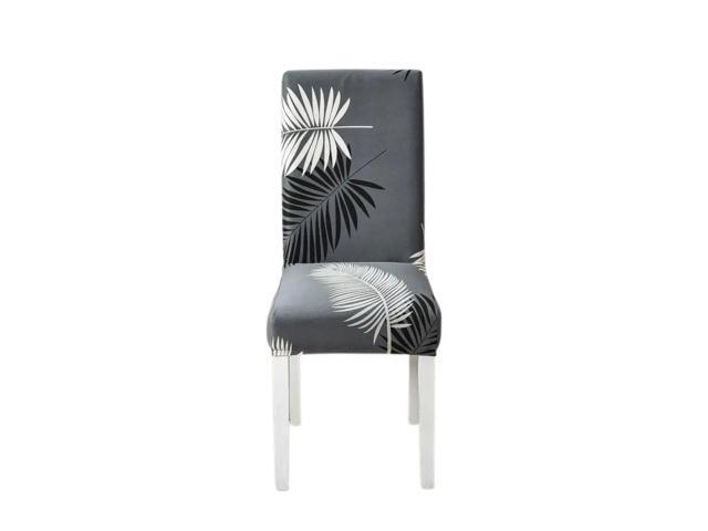Click here for Anyhouz Chair Cover Gray Leaf Print Elastic Slipco... prices