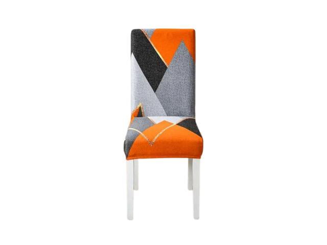 Click here for Anyhouz Chair Cover Orange Gray Geometric Design E... prices