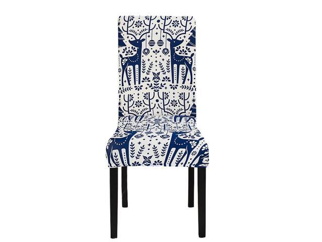 Click here for Anyhouz Chair Cover White Blue Xmas Deer Pattern E... prices
