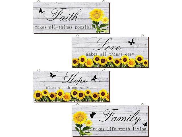 Click here for 4 Pieces Sunflowers Front Porch Door Plaque Sunflo... prices