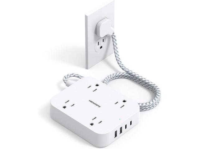Click here for Flat Plug Extension Cord  5ft Power Strip with 4 U... prices