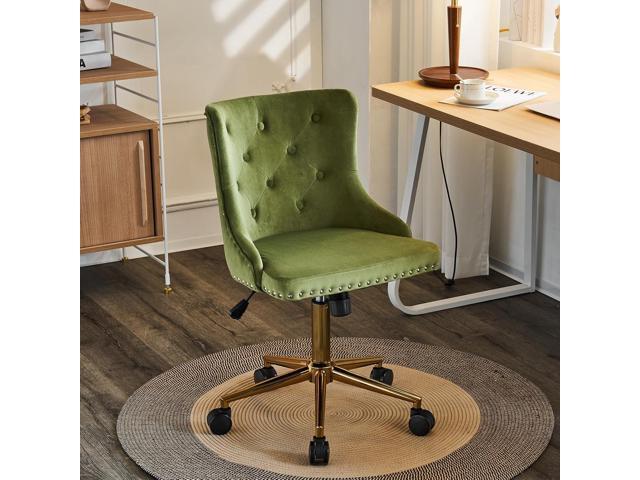 Click here for Olive Green Velvet Armless Home Office Desk Chair... prices