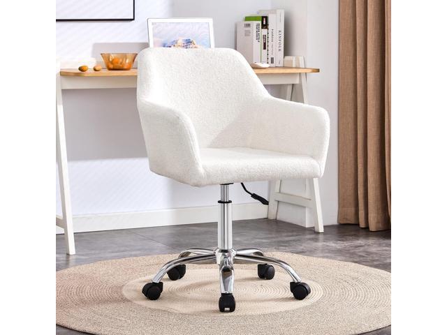 Click here for SSLine Faux Fur Vanity Chair Elegant White Furry M... prices