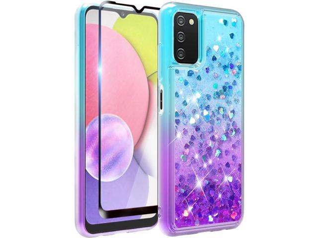 Click here for for Samsung A03S Case: Cute Clear Glitter Flowing... prices