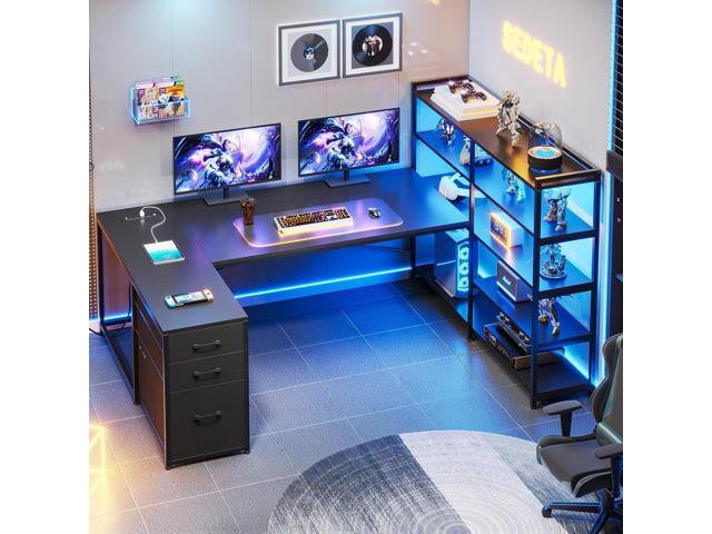 Click here for L Shaped Gaming Desk  Reversible U Shaped Computer... prices