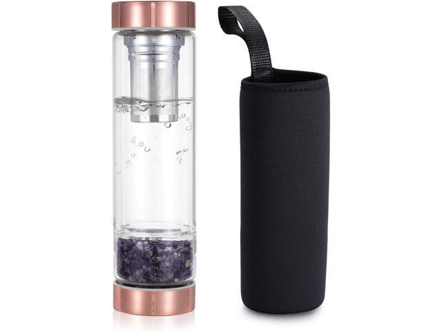 Click here for Yoption Crystal Water Bottle  Natural Amethyst Hea... prices