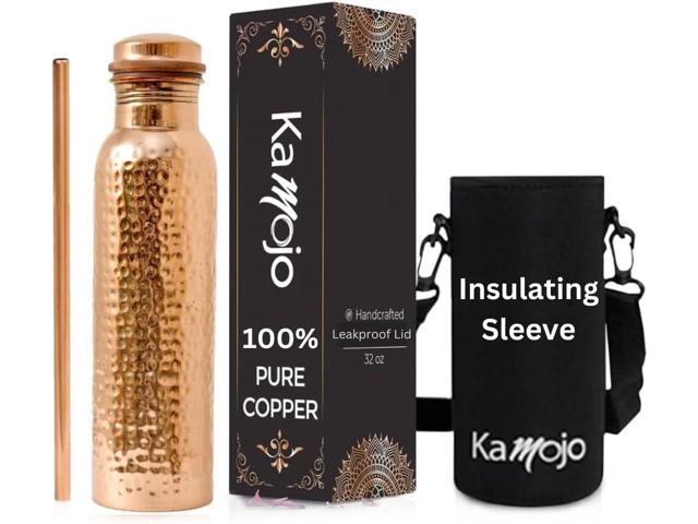 Click here for Copper Water Bottle for Drinking - Hammered 100 Pu... prices