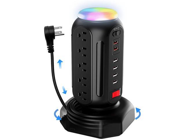 Click here for Power Strip Tower with Colorful Nightlight  15 AC... prices