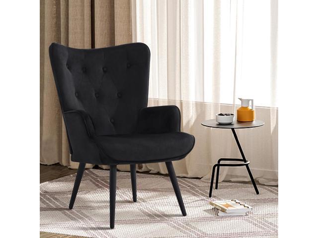 Click here for Furnimart Black Velvet Accent Chair Mid Century Mo... prices