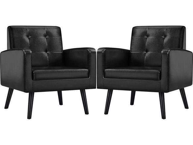 Click here for Yaheetech Mid-Century Accent Chairs  PU Leather Mo... prices