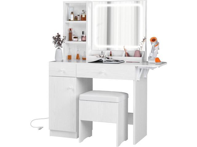 Click here for IRONCK Vanity Desk with LED Lighted Mirror & Power... prices