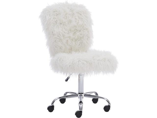 Click here for Linon Cora Faux Flokati Armless Office Chair  Whit... prices