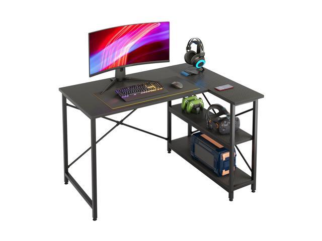Click here for Bestier Small L Shaped Gaming Desk with Shelves 47... prices