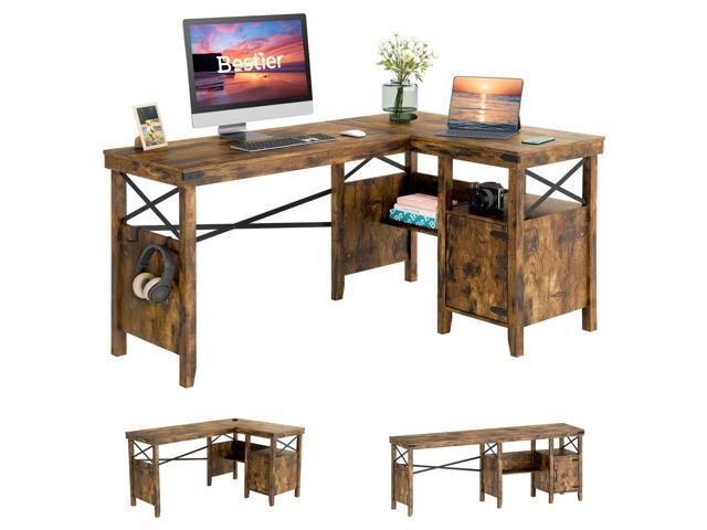 Click here for Bestier L-Shaped Home Office Computer Desk with St... prices