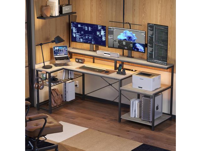 Click here for Bestier L Shape Gaming Desk with Power Outlets  71... prices