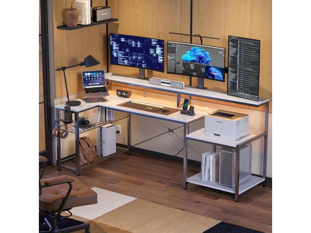 Click here for Bestier L Shape Gaming Desk 71inch with LED Light... prices