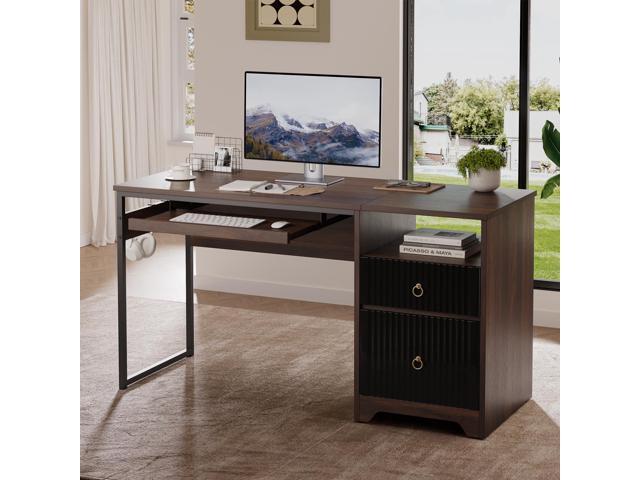 Click here for Bestier 55 Inch Computer Desk with Keyboard Tray... prices