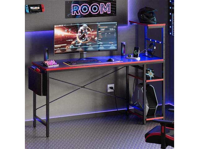 Click here for Bestier 61.3 Inch Gaming Desk  4 Tier Shelf Comput... prices
