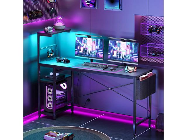 Click here for Bestier 61.3 Gaming Desk with LED Lights  4-Tier S... prices