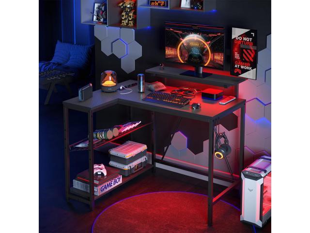 Click here for Bestier 42 L Shaped Computer Desk with LED  Corner... prices