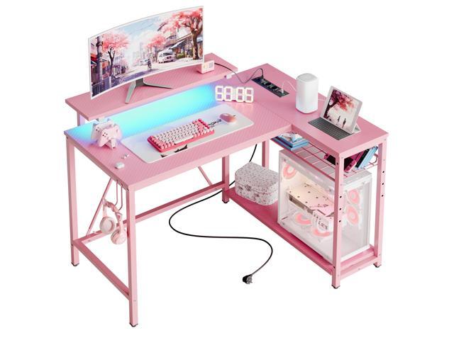 Click here for Bestier 42 L Shaped Computer Desk with LED  Corner... prices