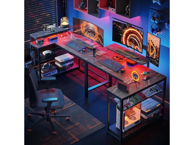 Click here for Bestier 42 L Shaped Computer Desk with LED  Corner... prices