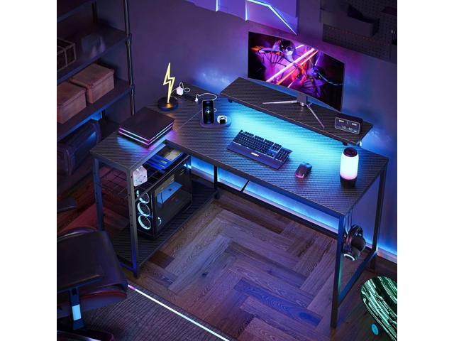 Click here for Bestier 48 L-Shaped Gaming Desk with LED Lights  P... prices