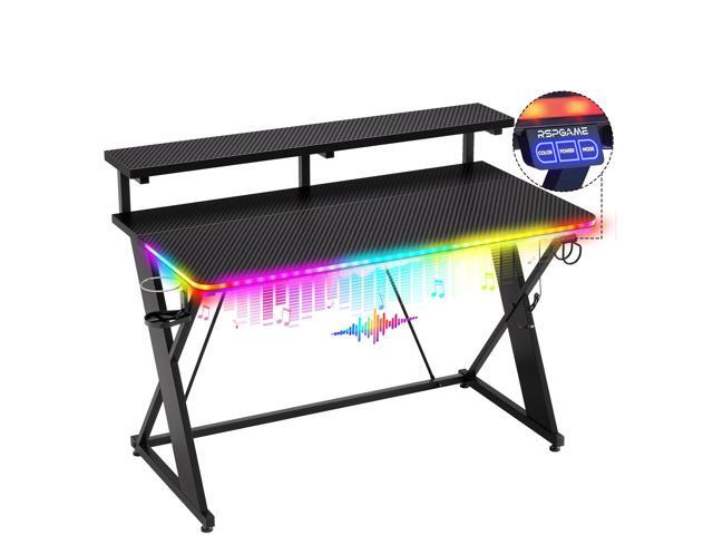 Click here for RSPGAME Basic 43 Music Sync LED Gaming Desk with D... prices