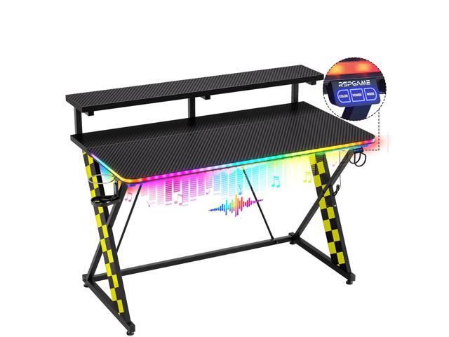 Click here for RSPGAME Basic 43 Music Sync LED Gaming Desk with D... prices