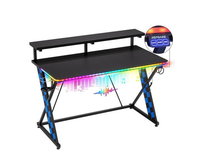 Click here for RSPGAME Basic 43 Music Sync LED Gaming Desk with D... prices