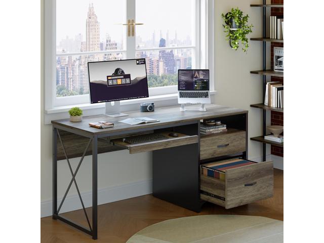 Click here for Bestier - 55 inch Computer Desk with Drawers & Key... prices