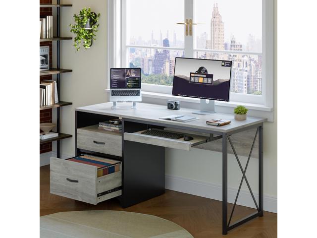 Click here for Bestier - 55 inch Computer Desk with Drawers & Key... prices